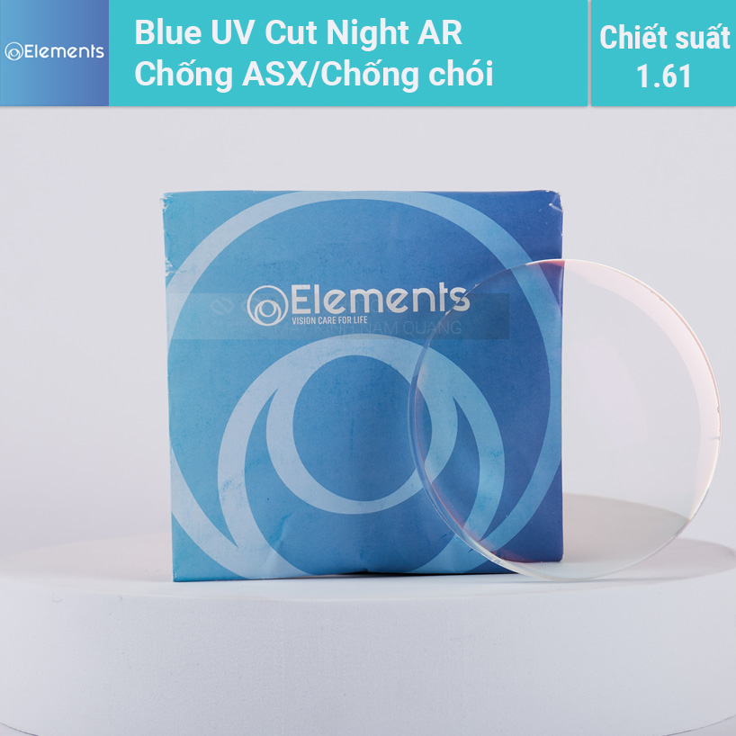 Tròng kính Elements Blue UV Cut Night AR - Chiết suất 1.60